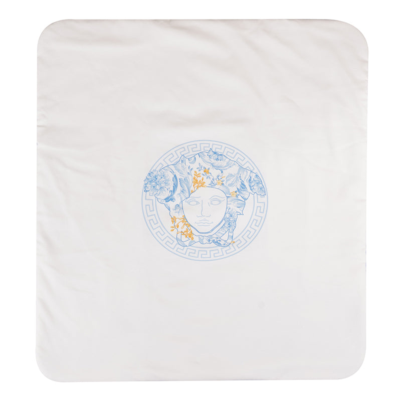 White & Blue Medusa Print Blanket | Les Petits - Les Petits